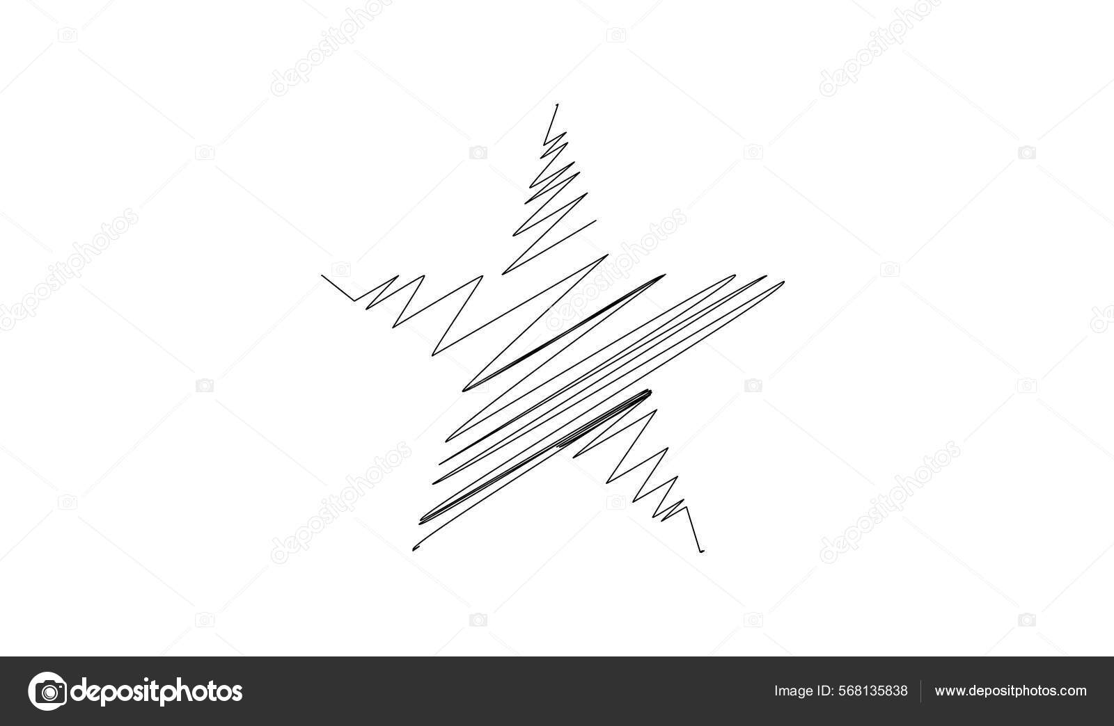 Dibujado Estrella Del Sketch Línea Dibujo Elemento Estrella Vector de ...
