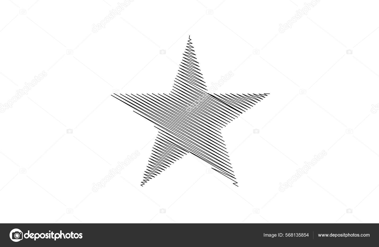Drawn Sketch Star Line Drawing Star Element Stock Vector by ©vectorguy ...