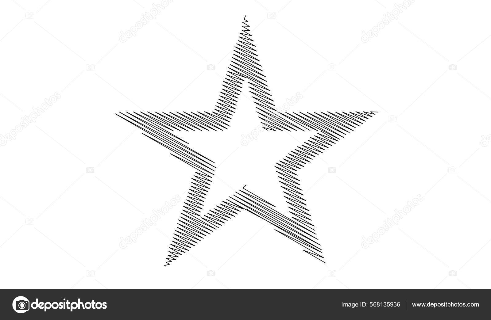Drawn Sketch Star Line Drawing Star Element Stock Vector Image by ...