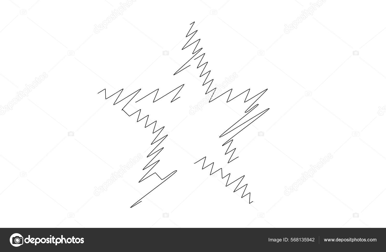 Drawn Sketch Star Line Drawing Star Element Stock Vector Image by ...