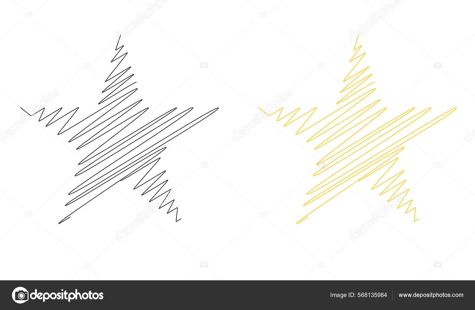 Drawn Sketch Star Line Drawing Star Element Stock Vector Image by ...