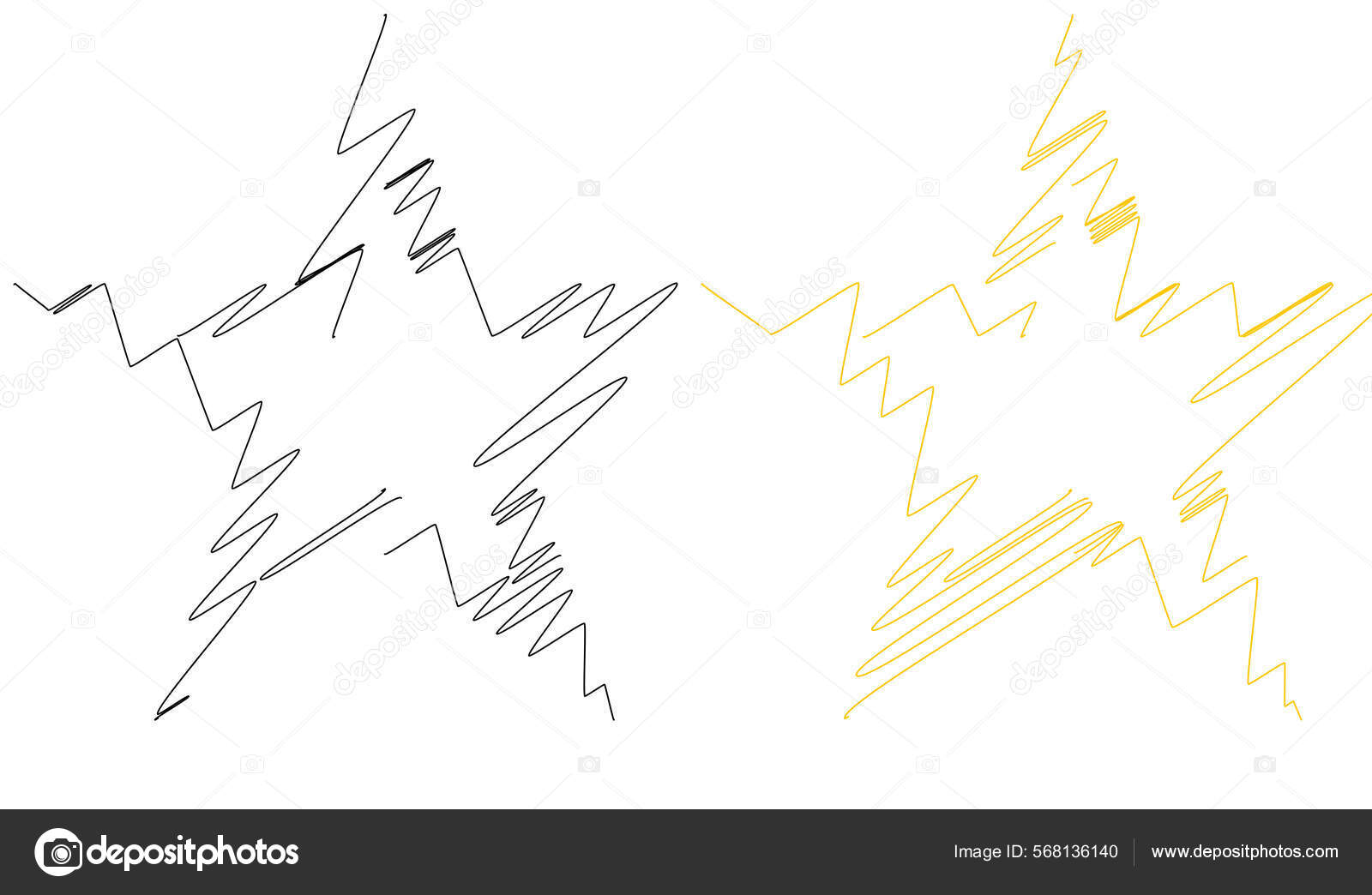 Drawn Sketch Star Line Drawing Star Element Stock Vector Image by ...