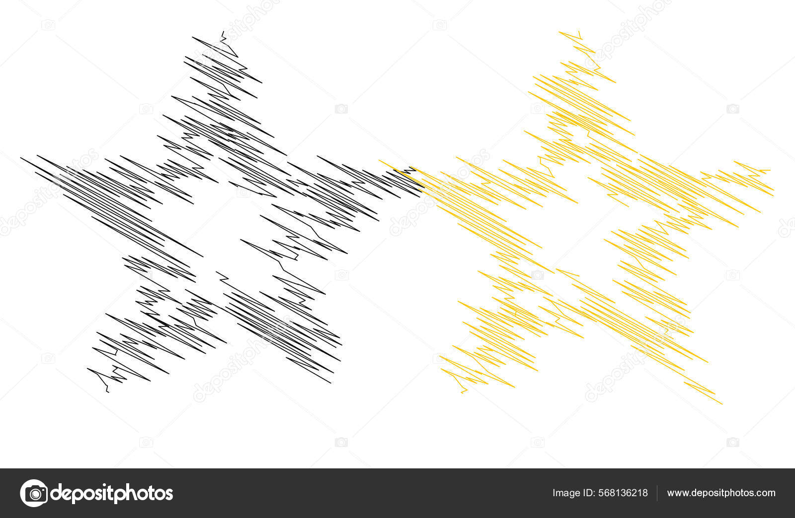 Dibujado Estrella Del Sketch Línea Dibujo Elemento Estrella Vector de ...