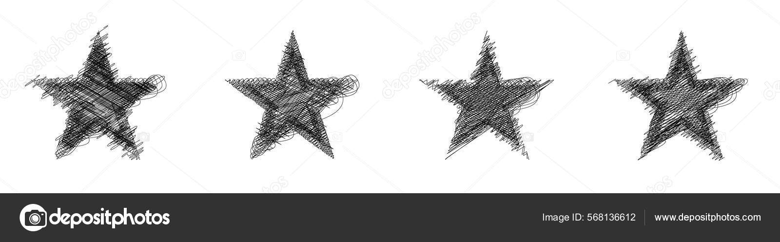 Drawn Sketch Star Line Drawing Star Element Stock Vector Illustration ...