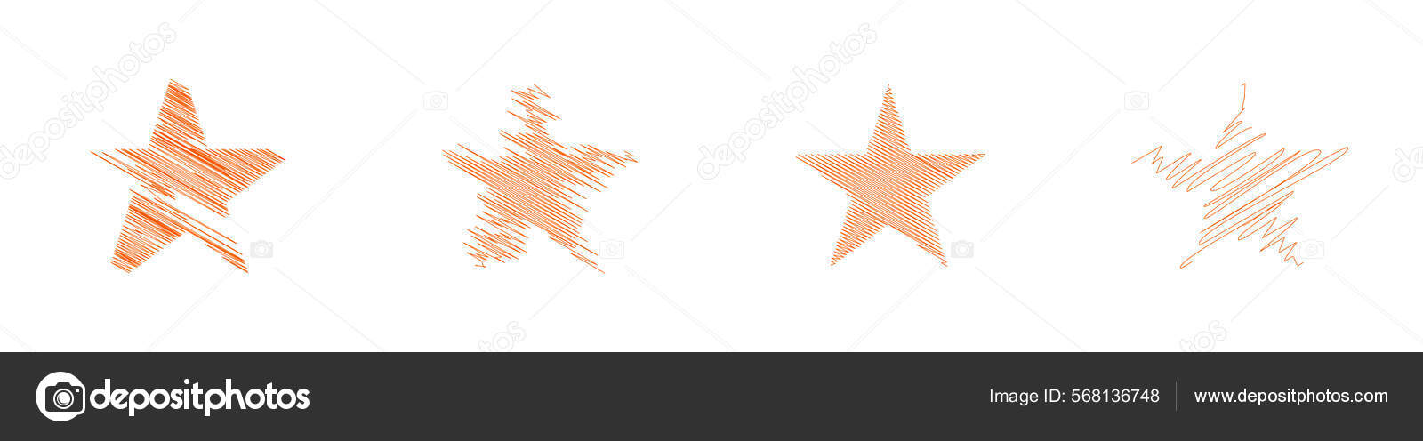 Drawn Sketch Star Line Drawing Star Element Stock Vector Illustration ...