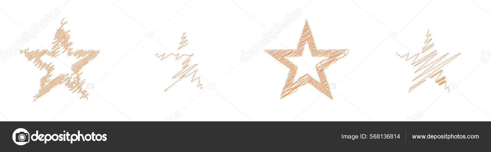 Drawn Sketch Star Line Drawing Star Element Stock Vector Illustration ...