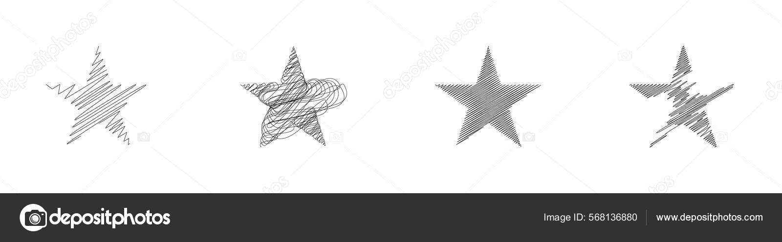 Drawn Sketch Star Line Drawing Star Element Stock Vector Illustration ...
