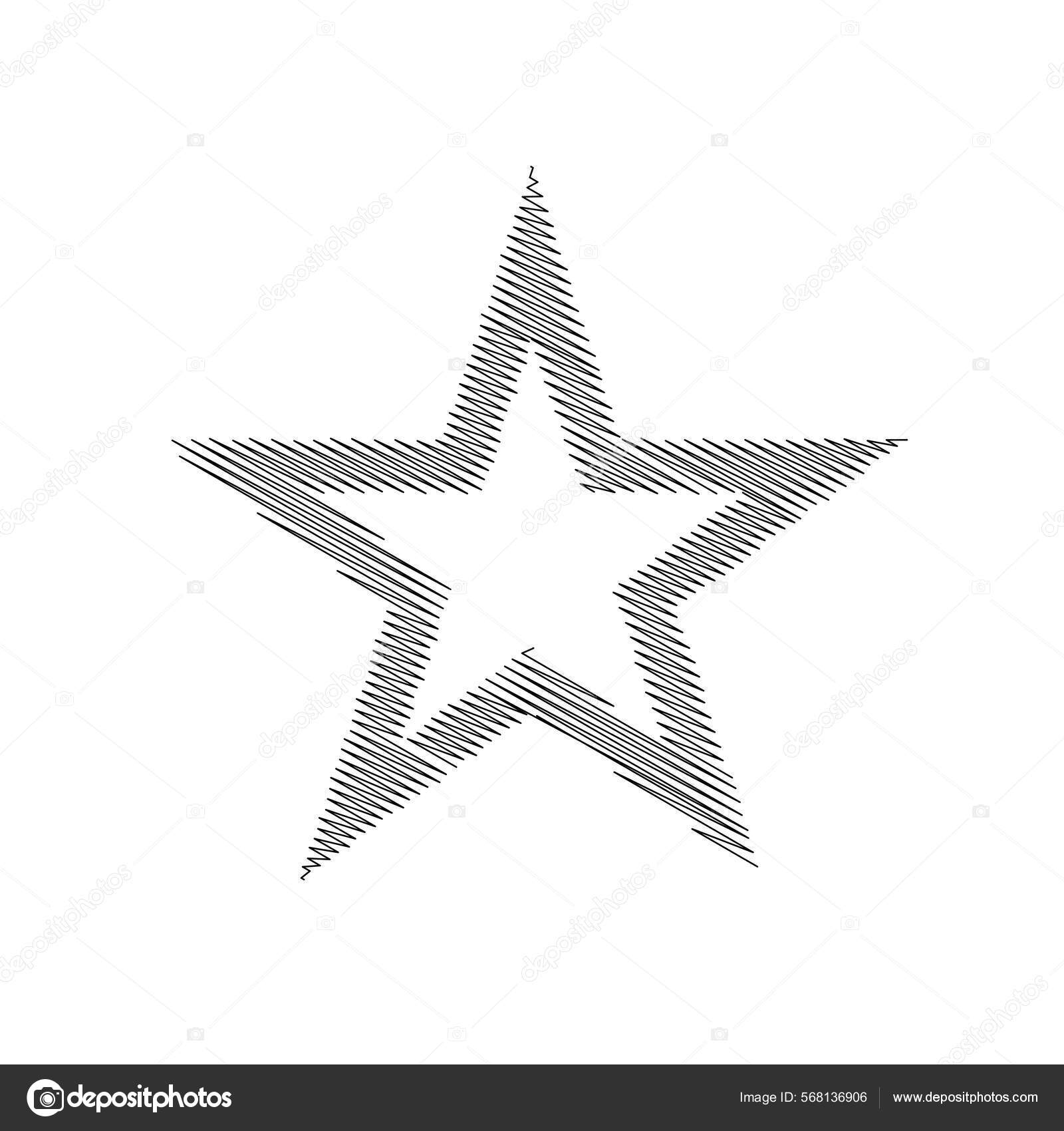 Drawn Sketch Star Line Drawing Star Element Vetor de ©vectorguy 568136906