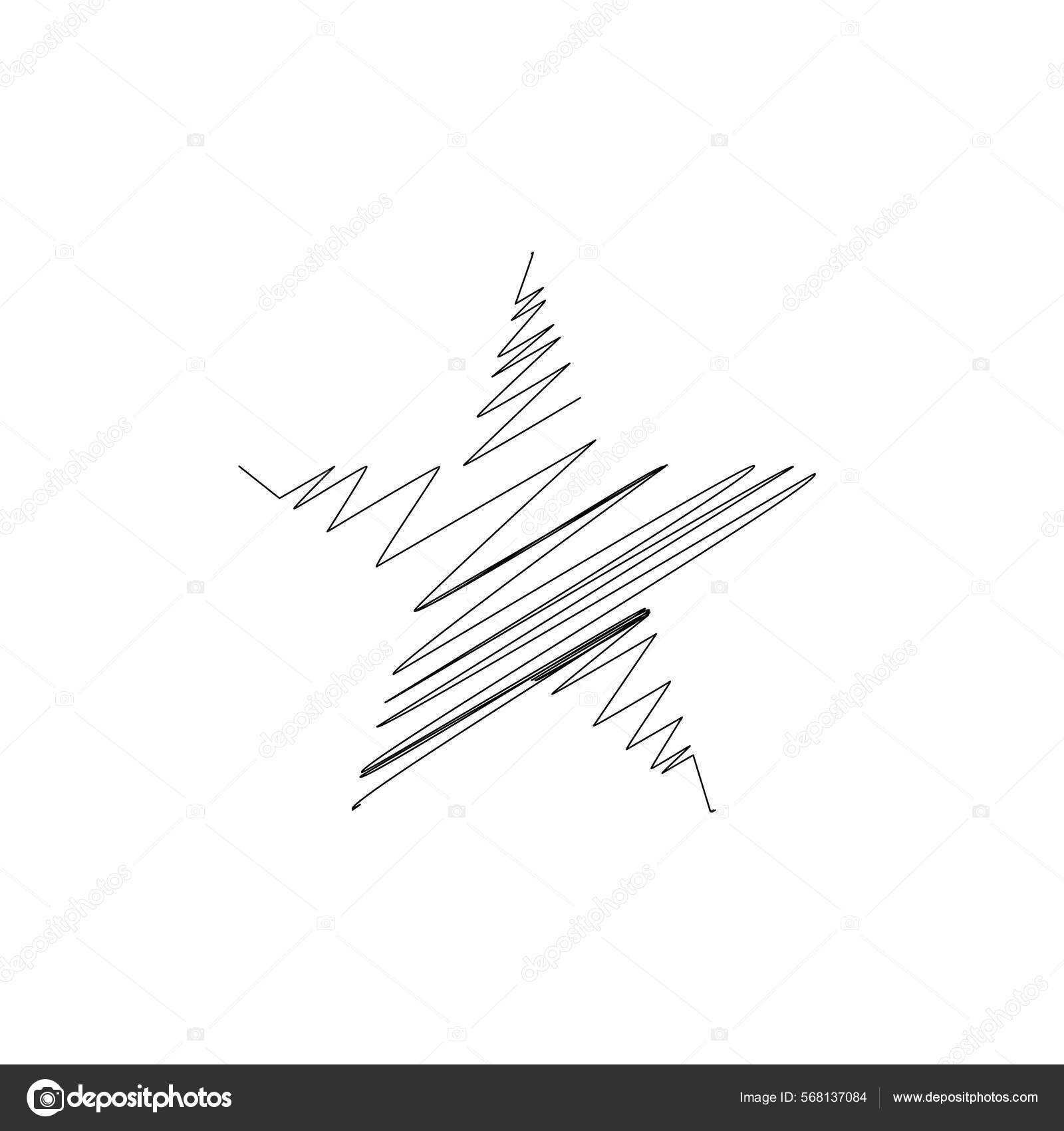 Dibujado Estrella Del Sketch Línea Dibujo Elemento Estrella Vector de ...