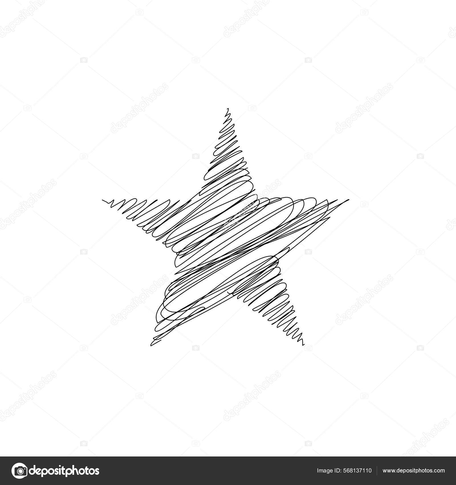 Drawn Sketch Star Line Drawing Star Element Stock Vector by ©vectorguy ...
