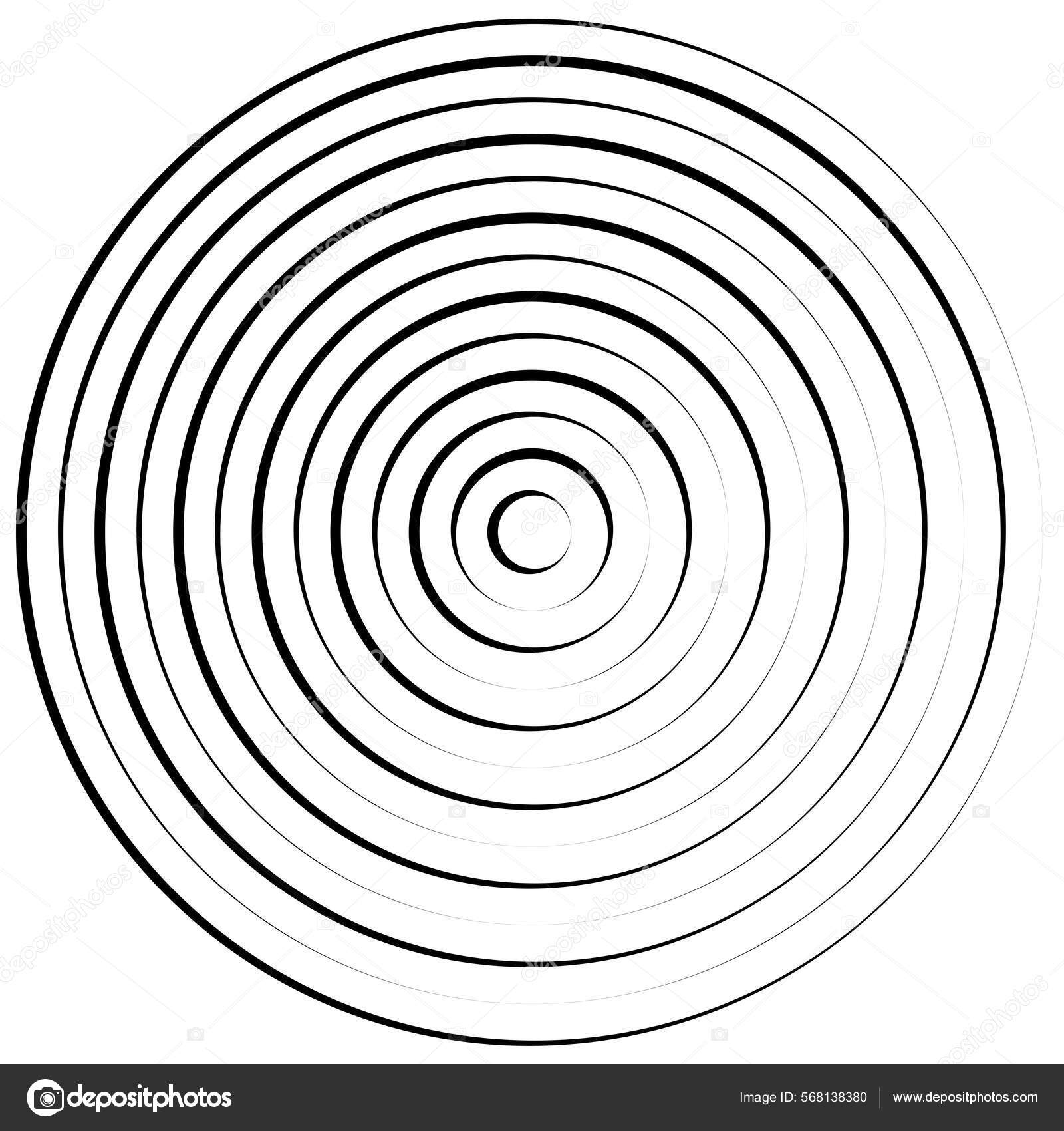 Converging Radial Circular Lines Element Stock Vector Image by ...