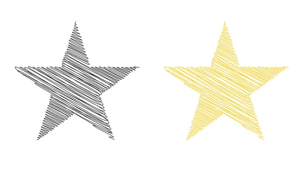 Drawn Sketch Star Line Drawing Star Element Stock Vector Illustration ...