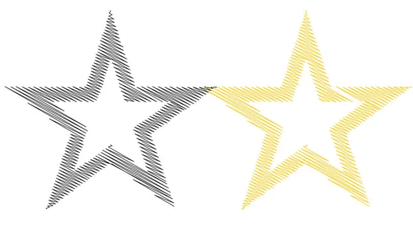 Drawn Sketch Star Line Drawing Star Element Stock Vector Illustration ...