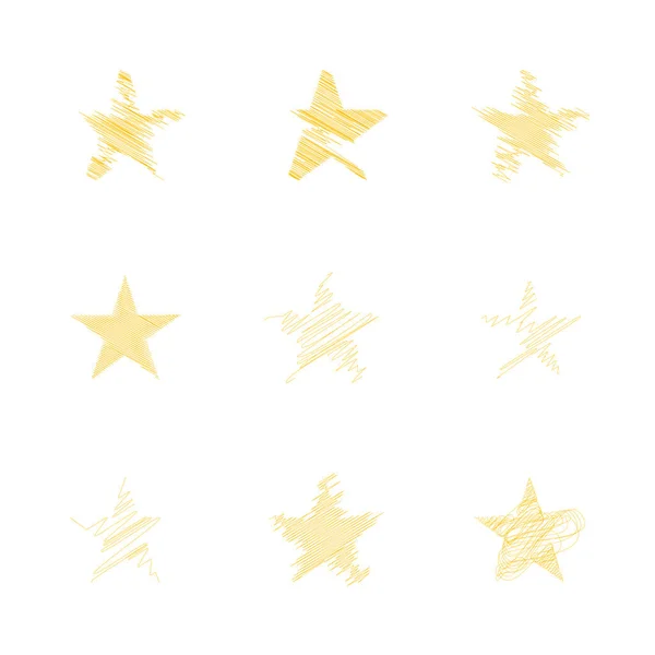 Drawn Sketch Star Line Drawing Star Element Stock Vector Illustration ...