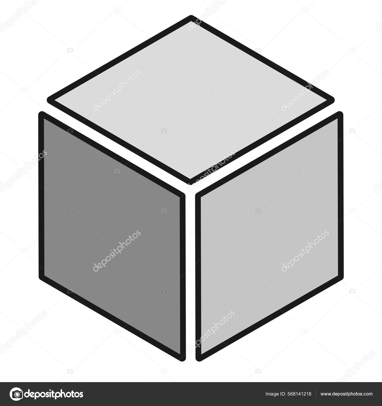Elemento Cubo Isométrico Icono Forma Abstracta Cubista Ilustración ...