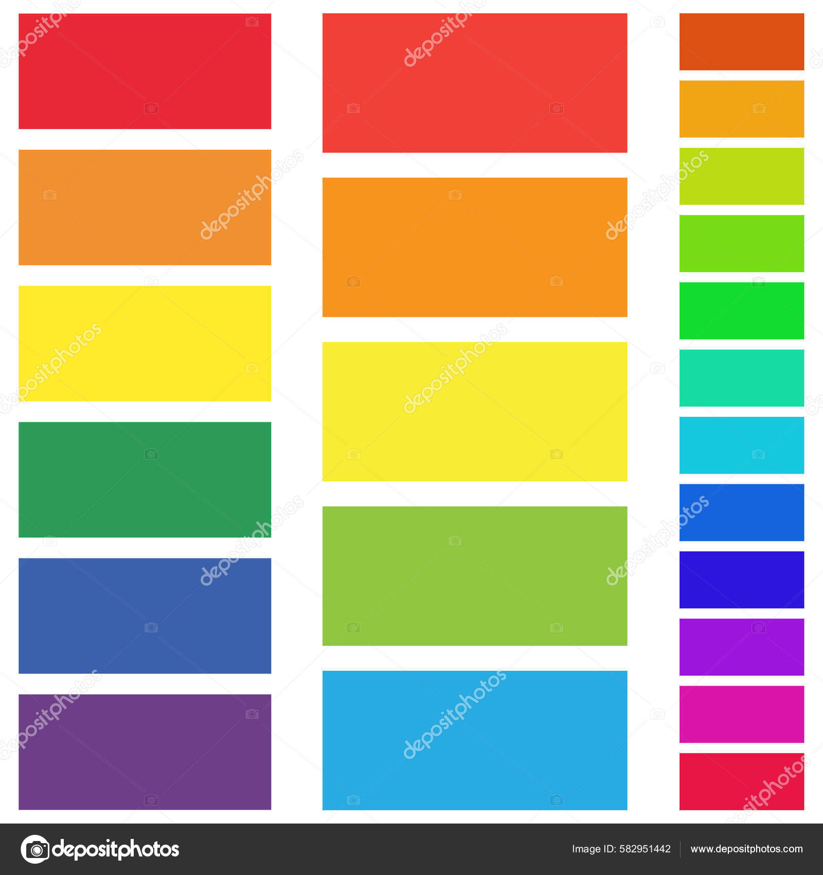 Rainbow Color Rgb Palette Bright Color Scheme Coloring Stock Vector ...