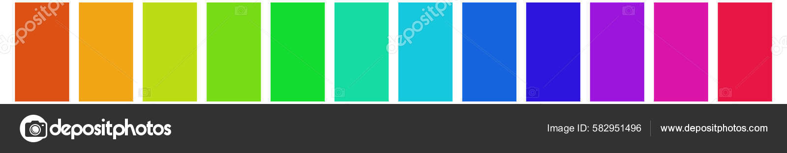 Rainbow Color Rgb Palette Bright Color Scheme Coloring Stock Vector ...