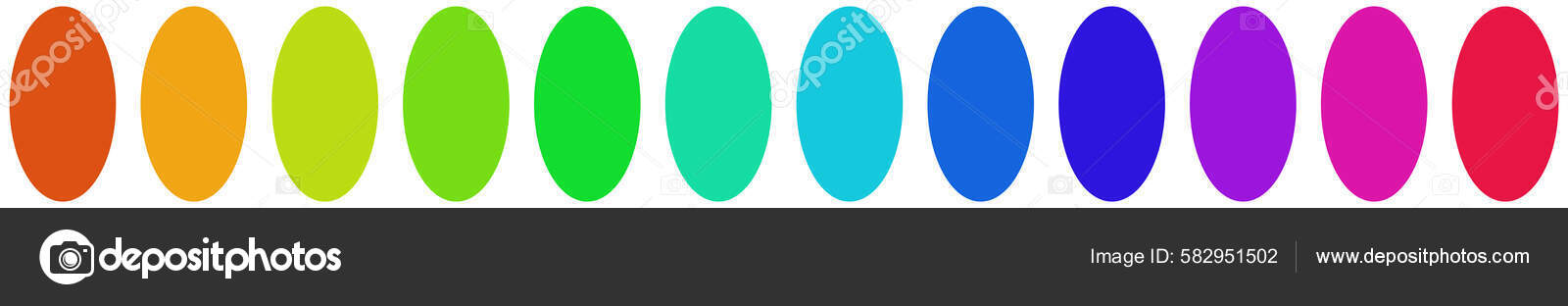 Rainbow Color Rgb Palette Bright Color Scheme Coloring Stock Vector ...