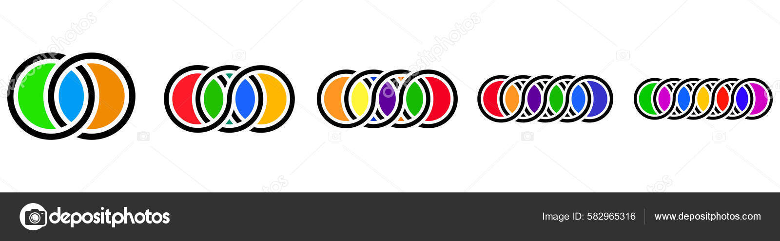 Interlace Interlocking Circles Rings Element Stock Vector Illustration ...