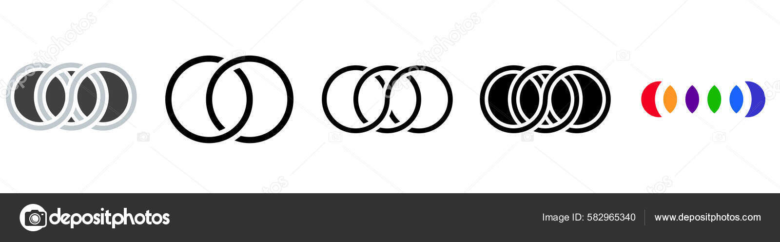 Interlace Interlocking Circles Rings Element Stock Vector Illustration ...