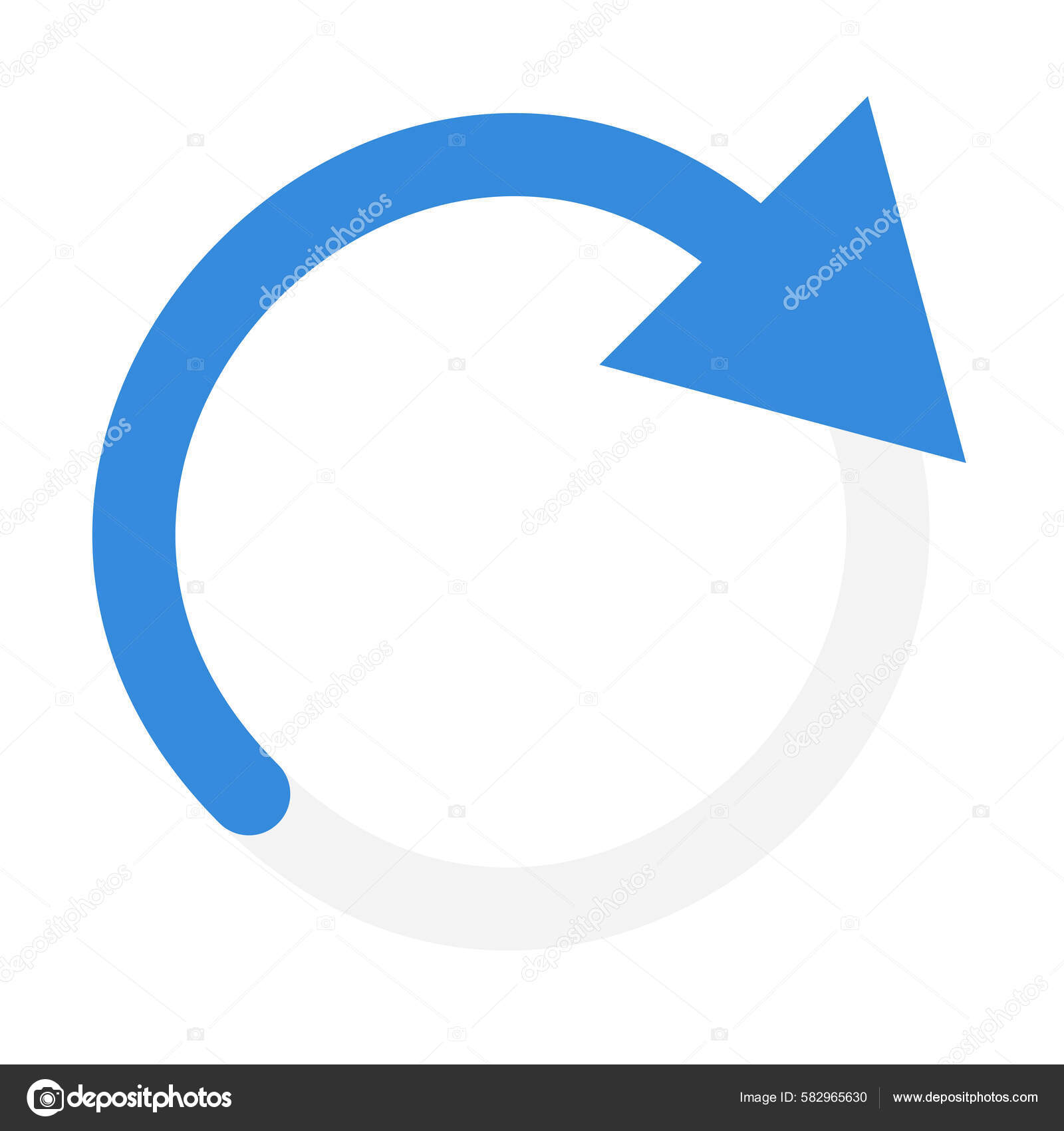 Curved Circular Arc Arrow Pointer Shape Element Vector Illustration ...