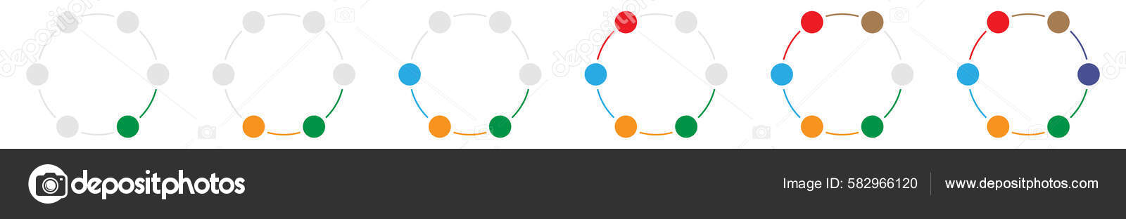 Circular Progress Step Phase Indicator Element Stock Vector ...