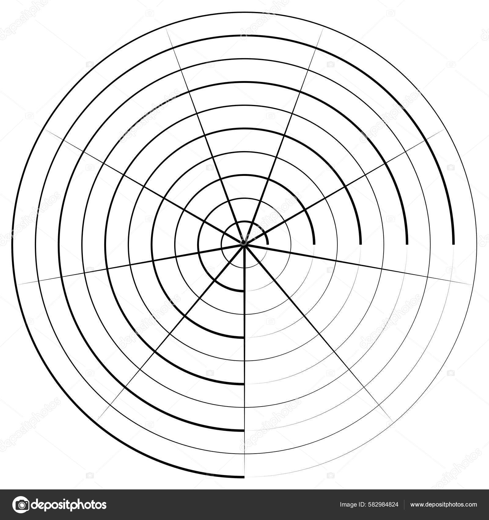 Lignes Radiales Rayonnantes Concentriques Élément Forme Vectorielle ...
