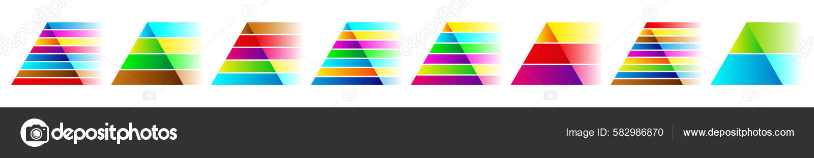 Triangle Pyramid Chart Graph Icon Series Stock Vector Illustration Clip ...