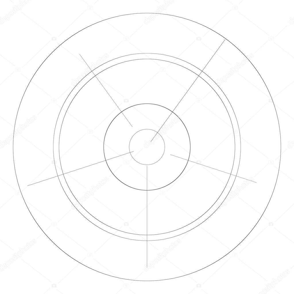 Radial Radiante Concéntrica Líneas Círculo Vector Forma Elemento Vector ...