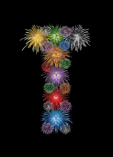Letter (C) made from colorful in the form of fireworks letters - check ...