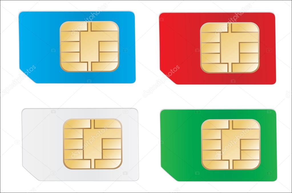Set of color SIM cards isolated on white background Stock Vector by ...