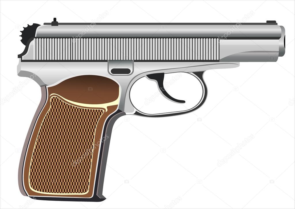 Army pistol isolated on a white background Stock Vector by ©mitay20 ...