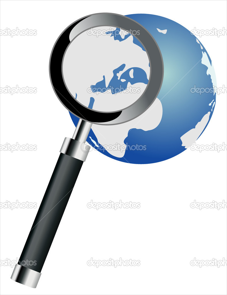 World globe and a magnifying glass Stock Vector Image by ©mitay20 #25139669