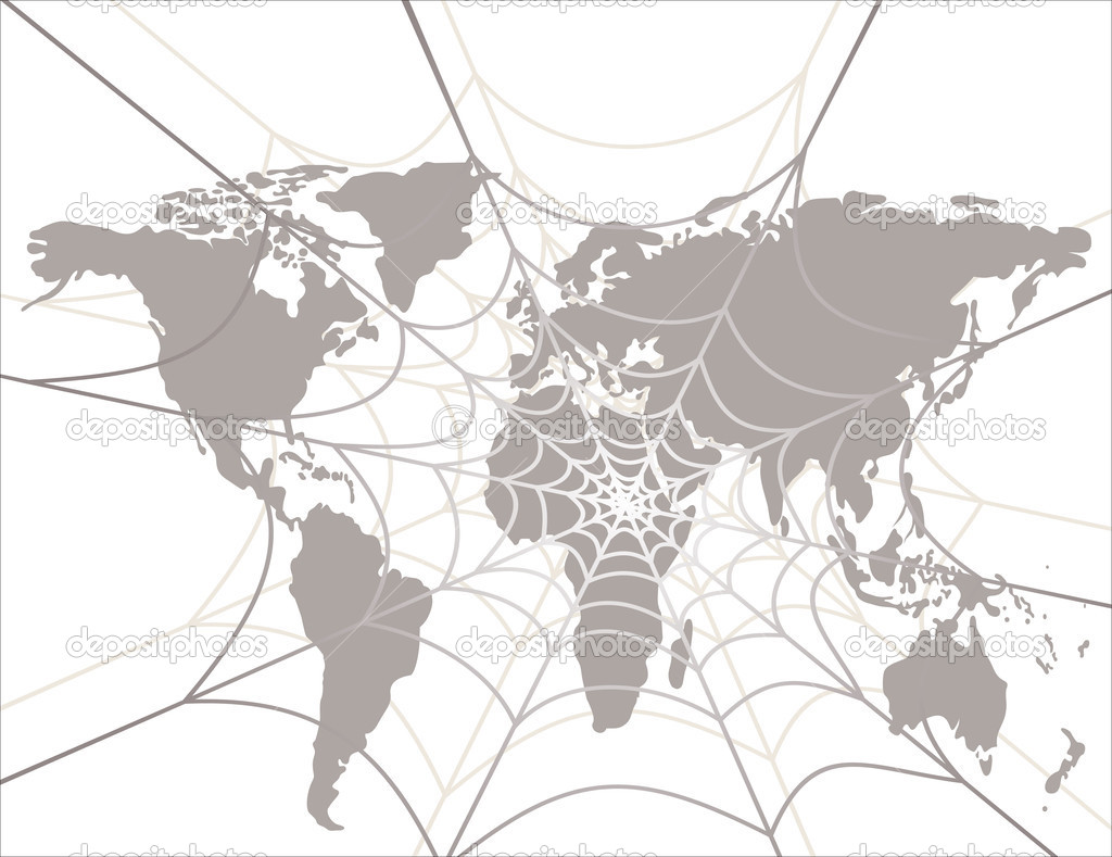 World map and cobweb. World wide web. Stock Vector Image by ©mitay20 ...