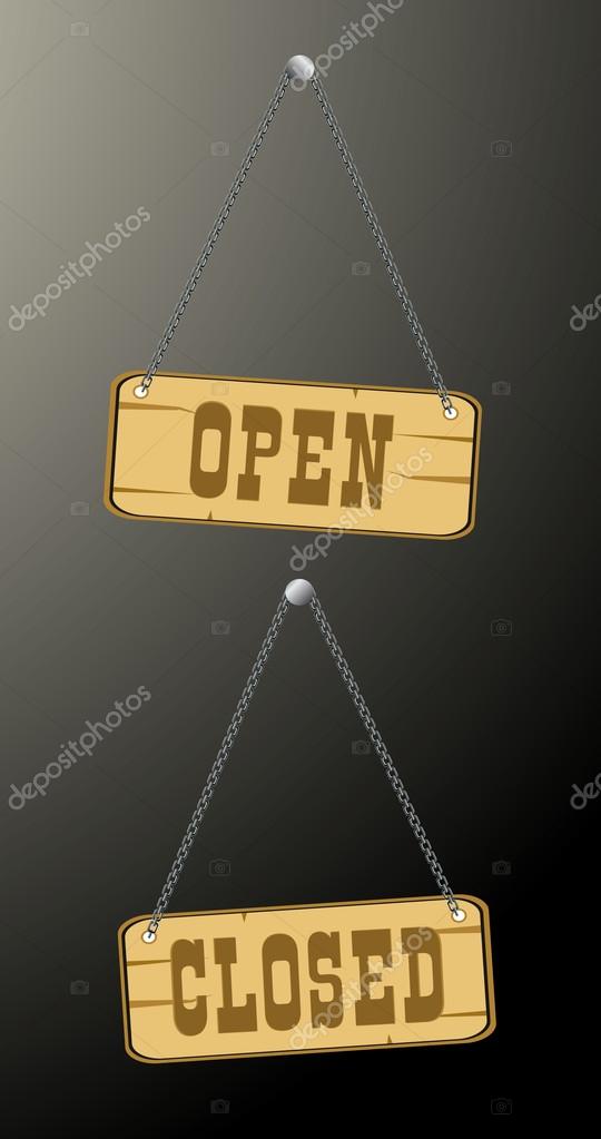 Open and closed signs Stock Vector by ©mitay20 38619777