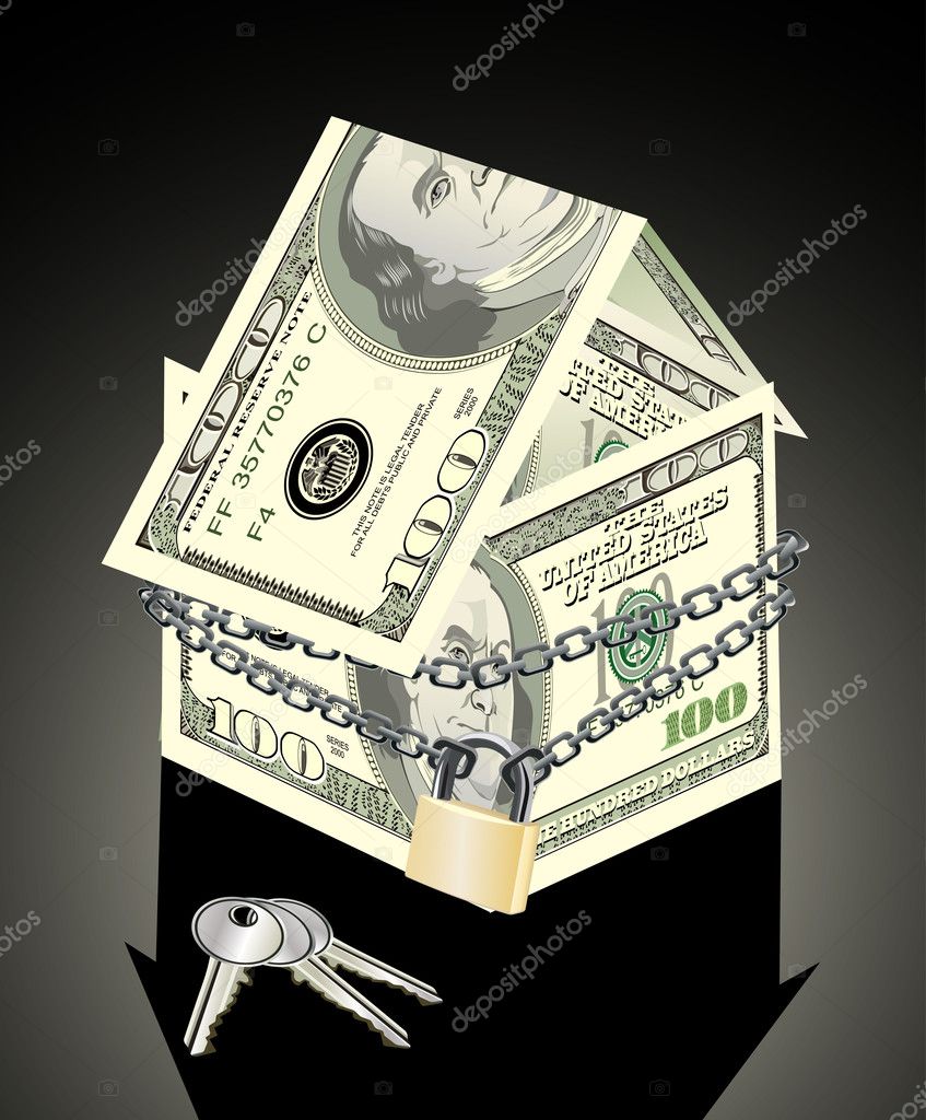 Dollar house with lock and keys Stock Vector by ©mitay20 38620005