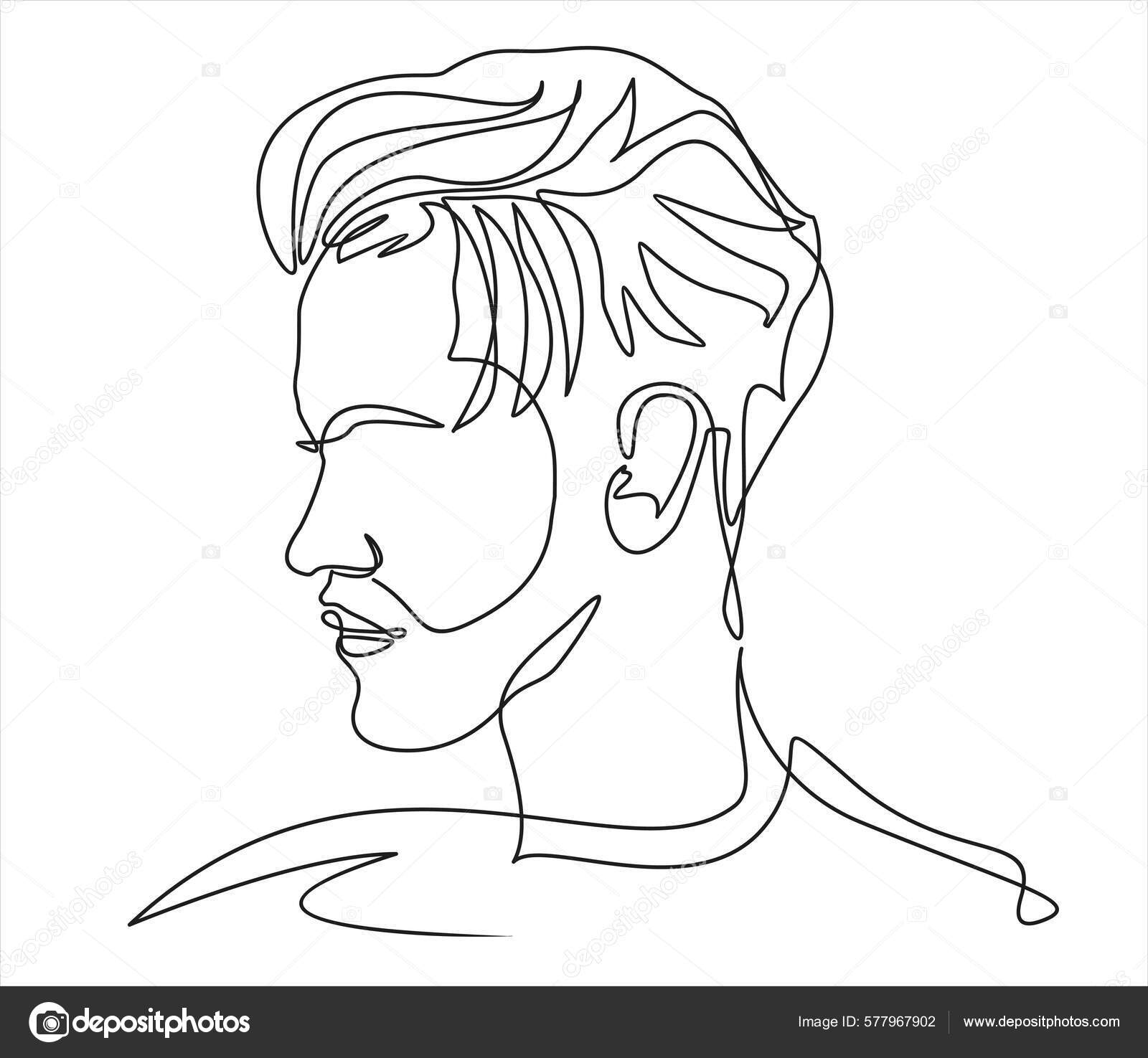 Hombre Boceto Aislado Blanco Dibujo Continuo Una Línea Vector de stock #577967902 de ©mitay20