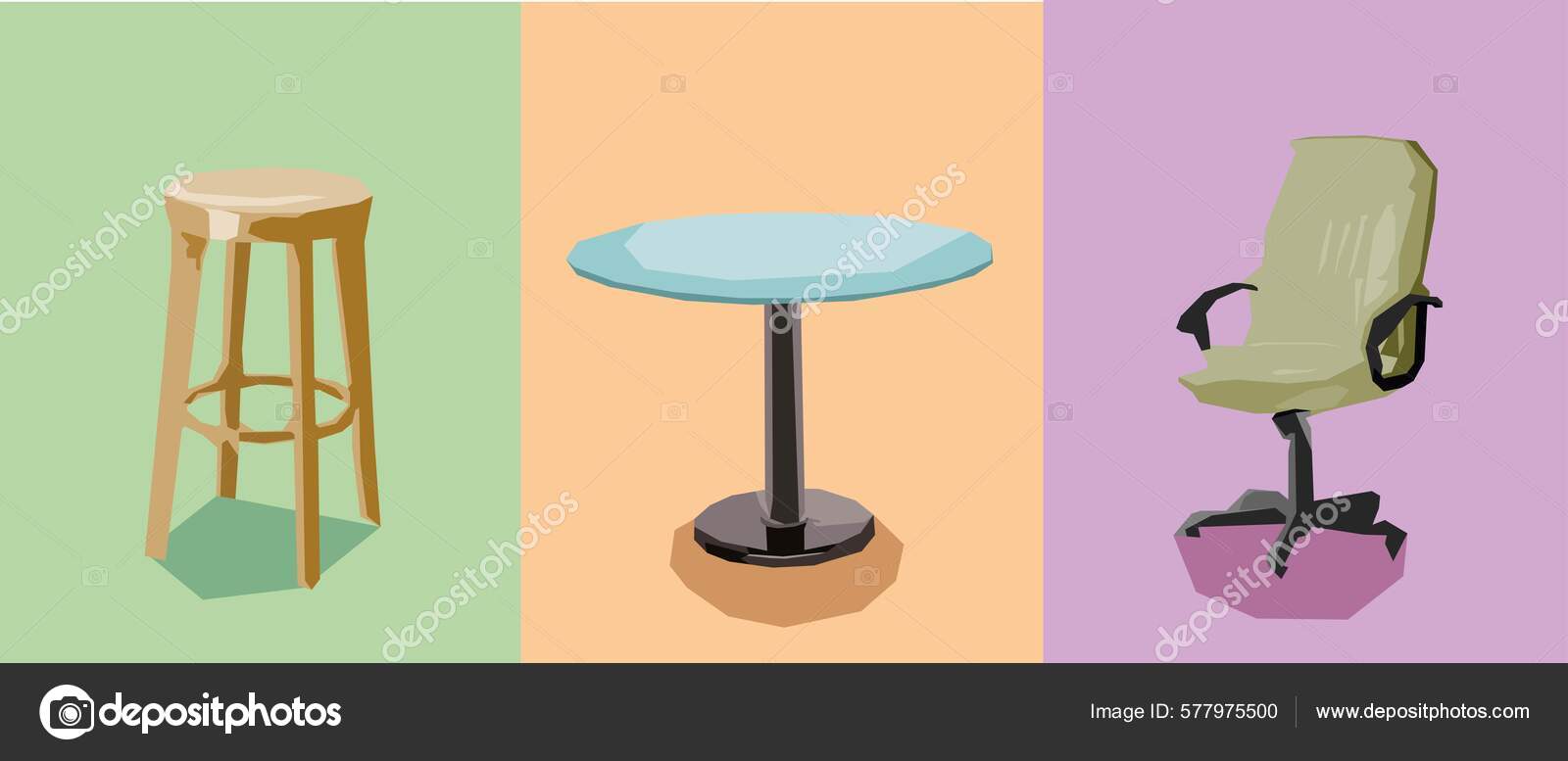 Table Chair Stool Vector Illustration Stock Vector by ©mitay20 577975500