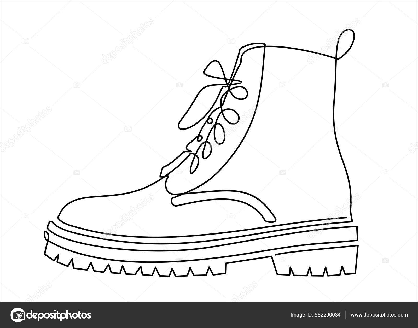 Vector Illustration Boot Continuous One Line Drawing Stock Vector by ...