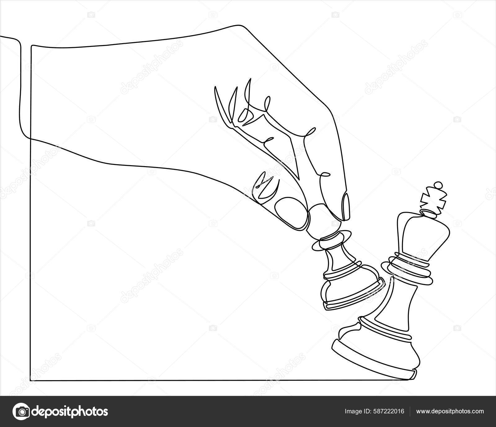 Man Playing Chess Sketch