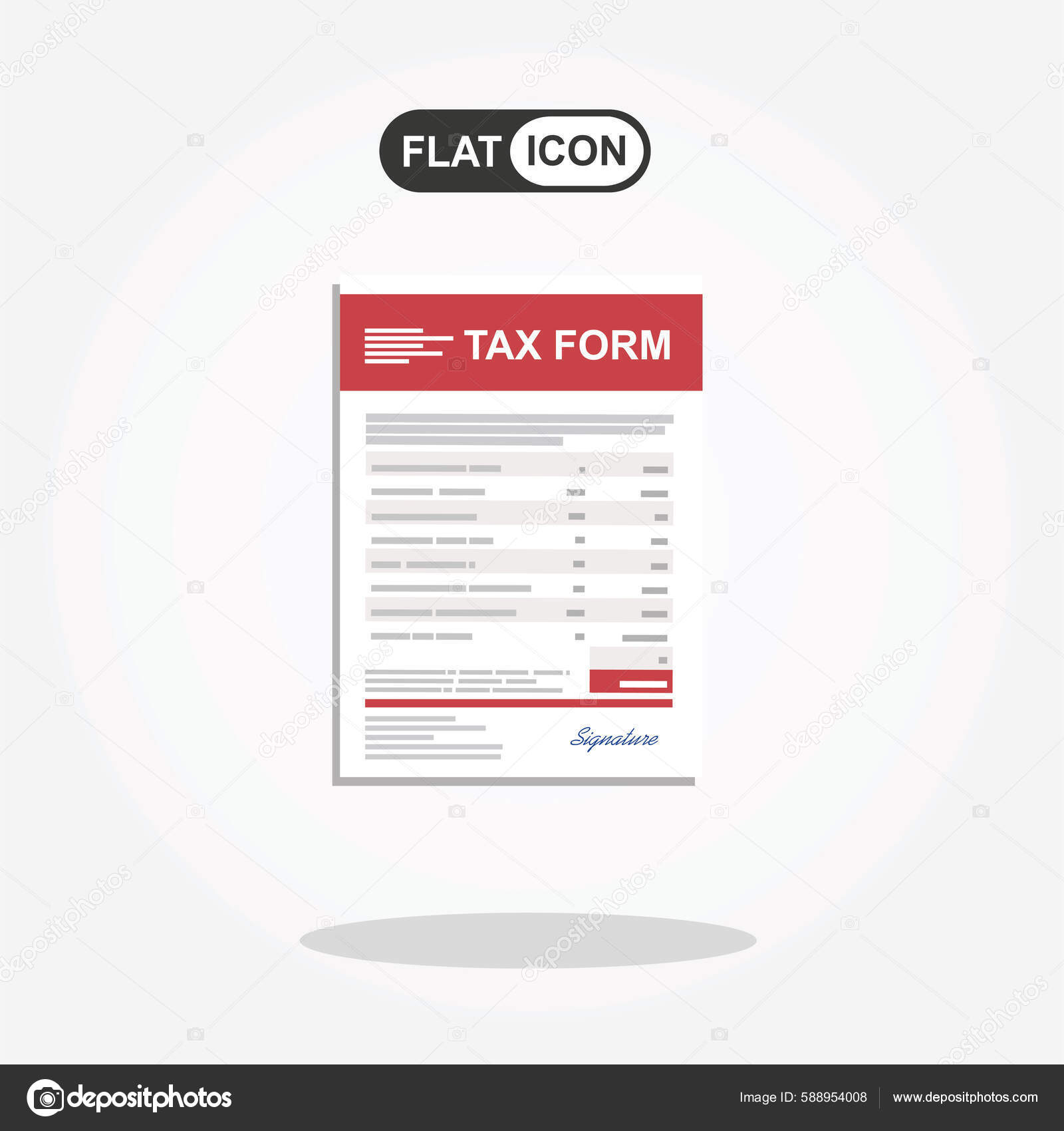 Vector Illustration Tax Form Federal Income Tax Form Tax Return Stock ...