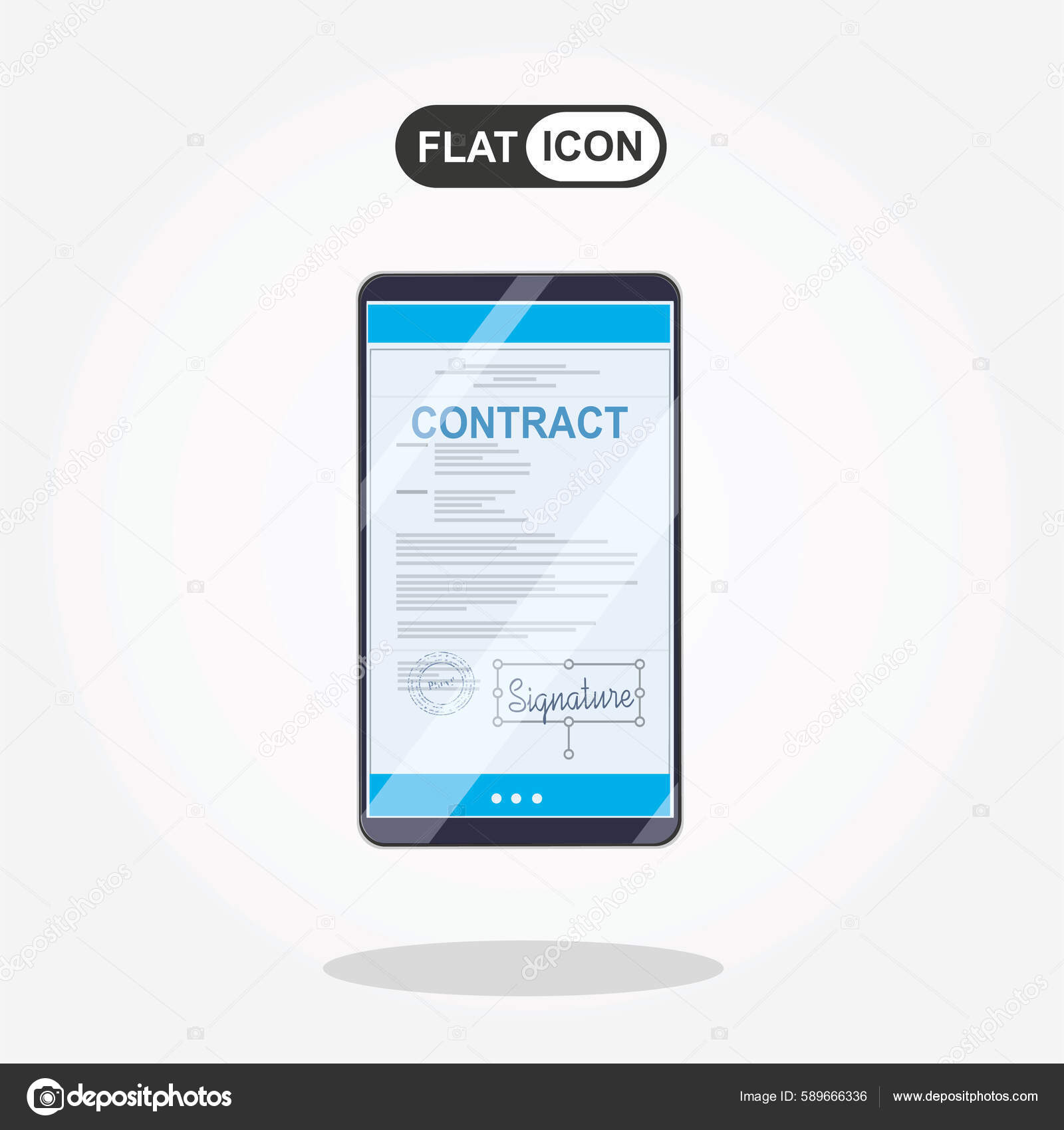 Electronic Contract Digital Signature Concept Vector Illustration ...