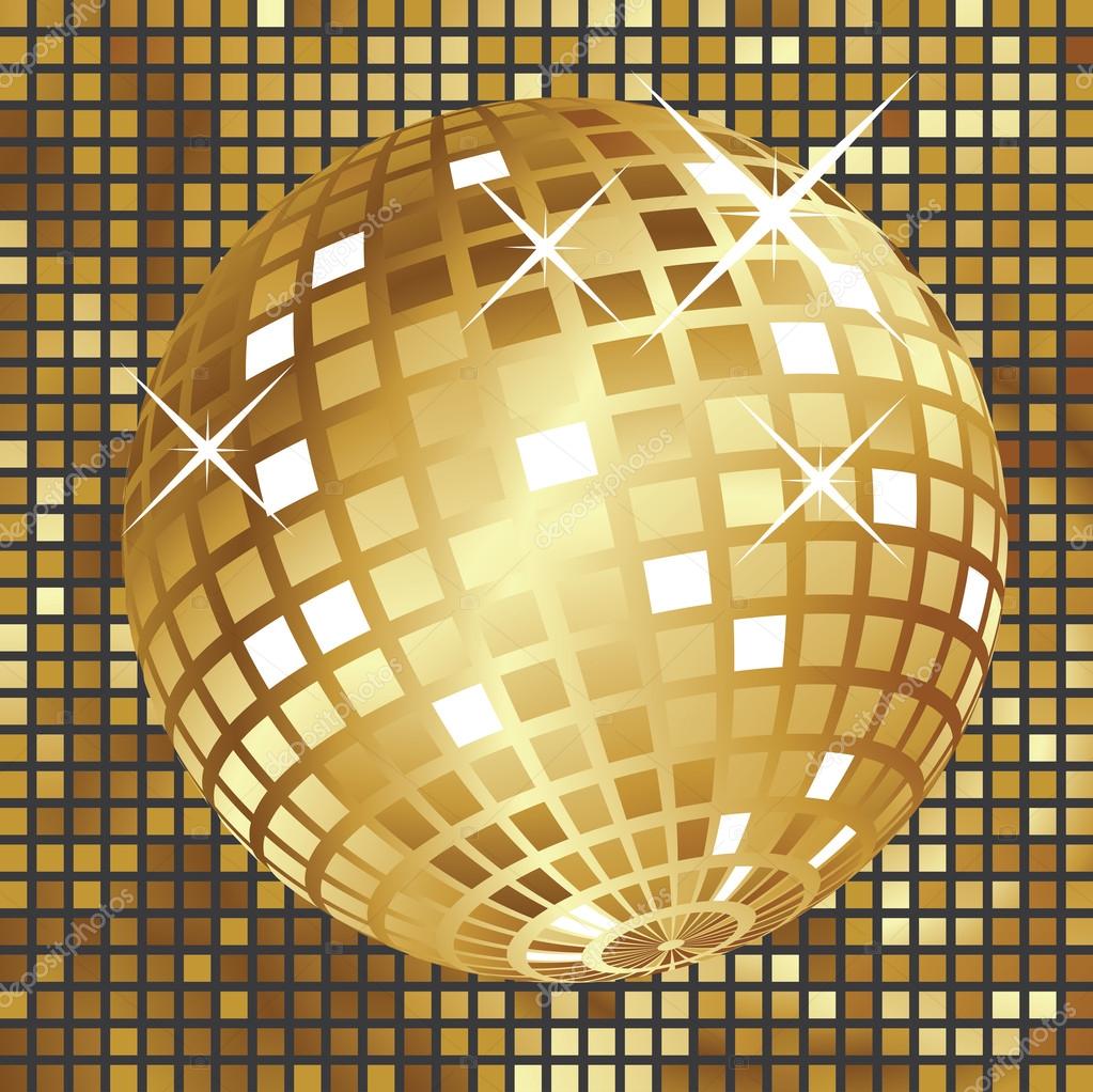 Gold Disco Ball Vector