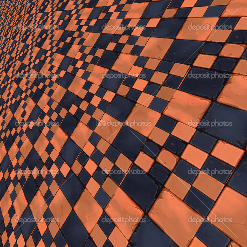 Distorted orange checkers — Stock Photo © artshock #33391087
