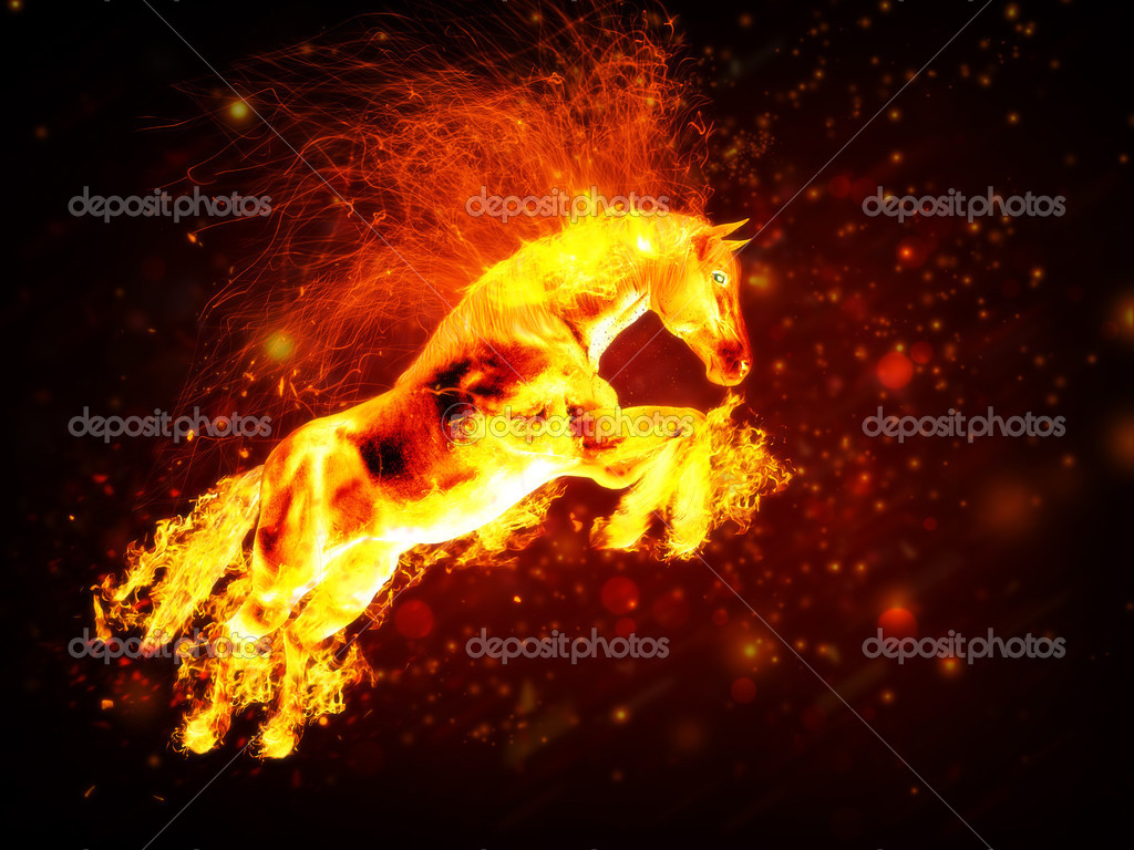 Beautiful running fiery — Stock Photo © artshock #33935595
