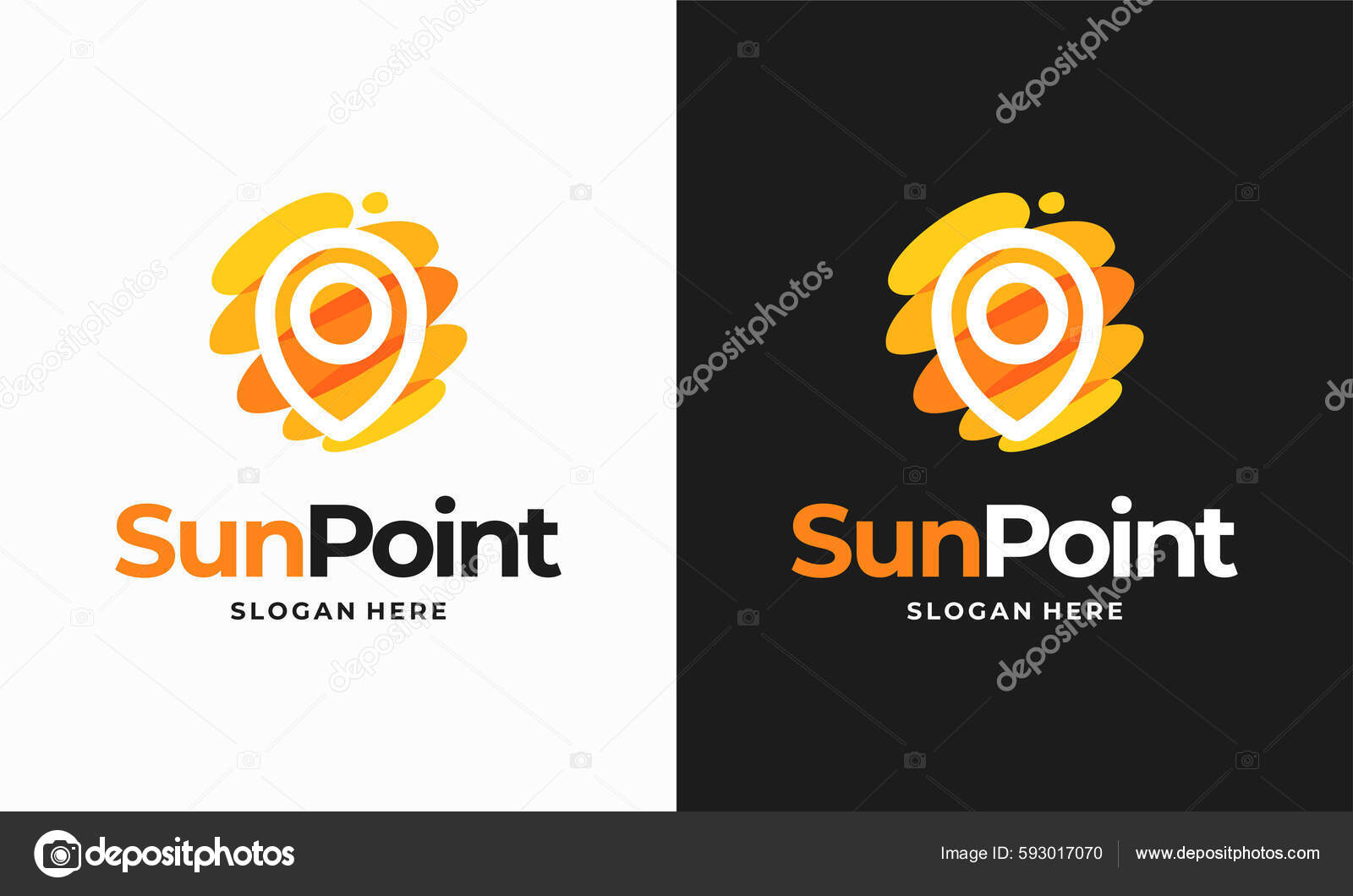 Sun Point Logo Designs Concept Vector Sun Hunter Spot Logo Vektor Stok oleh ©Javanesia45 593017070