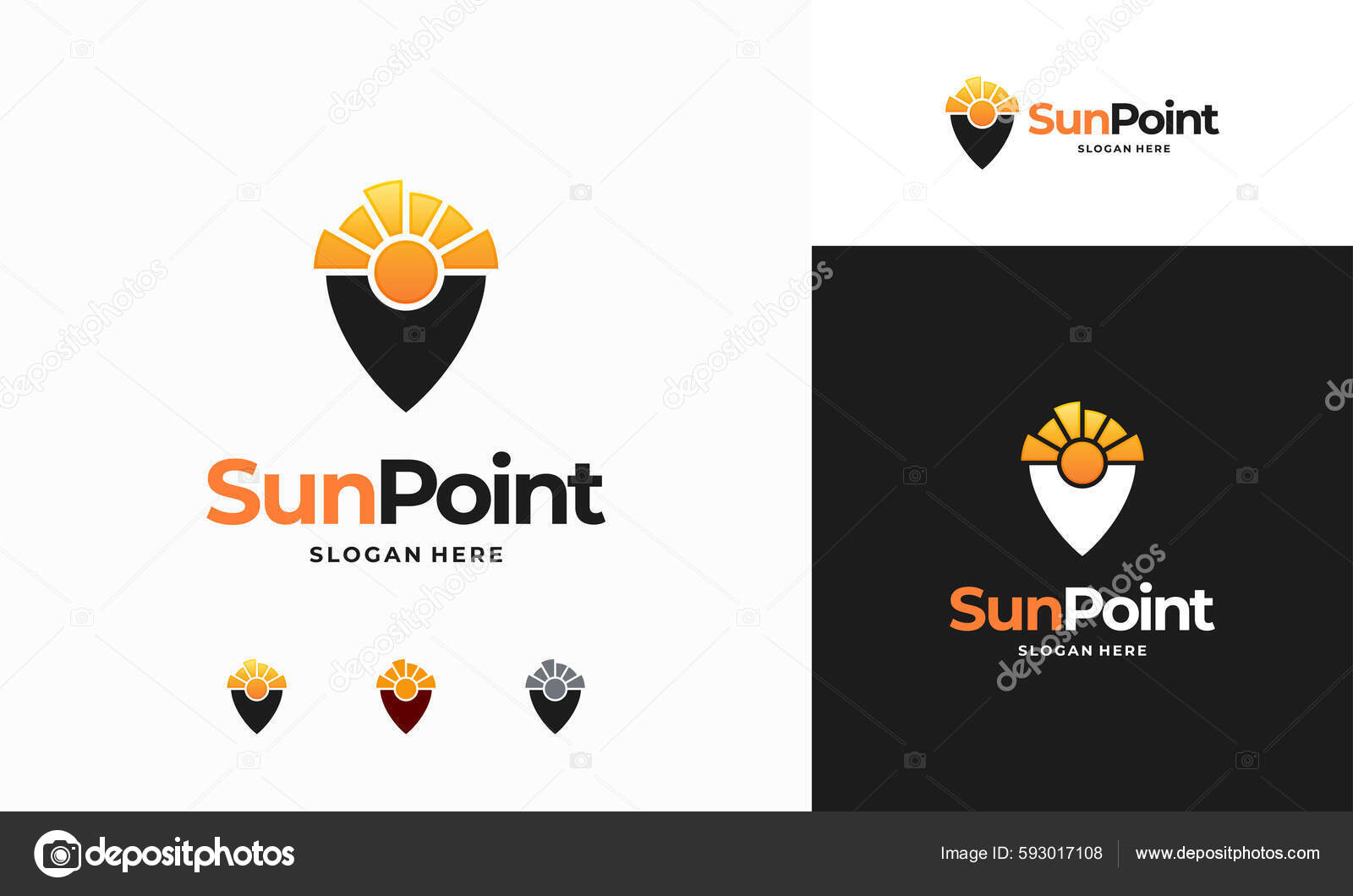 Sun Point Logo Designs Concept Vector Sun Hunter Spot Logo Stock Vector ...