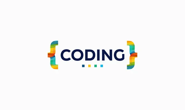 Set Colorful Coding Logo Designs Template Modern Code Logo Programmer ...