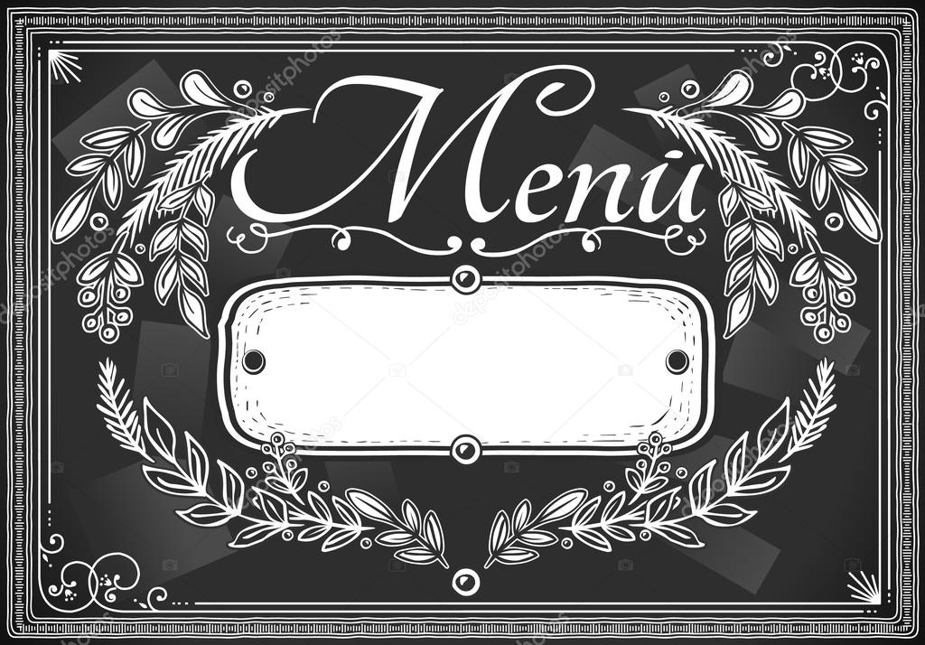 Vintage graphic place card menu for bar or restaurant Stock ...