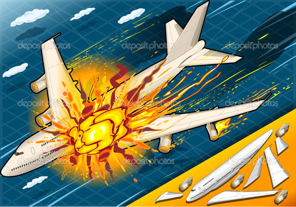 Isometrisk explosion av flygplan faller ner Stock Vector by ©aurielaki ...
